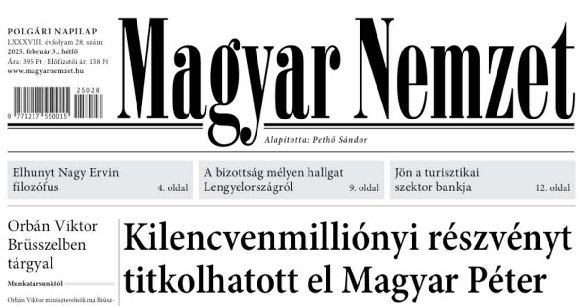 2025.02.03. - Magyar Nemzet - Napilap
